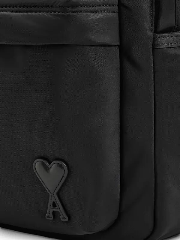 AMI Paris Logo-detail Zip Backpack - Black