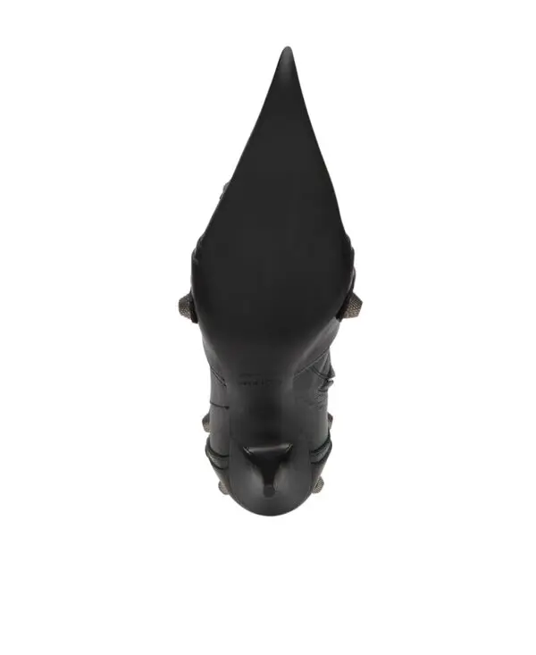 Balenciaga Cagole 90mm Pointed Toe High Heel Boots - Black