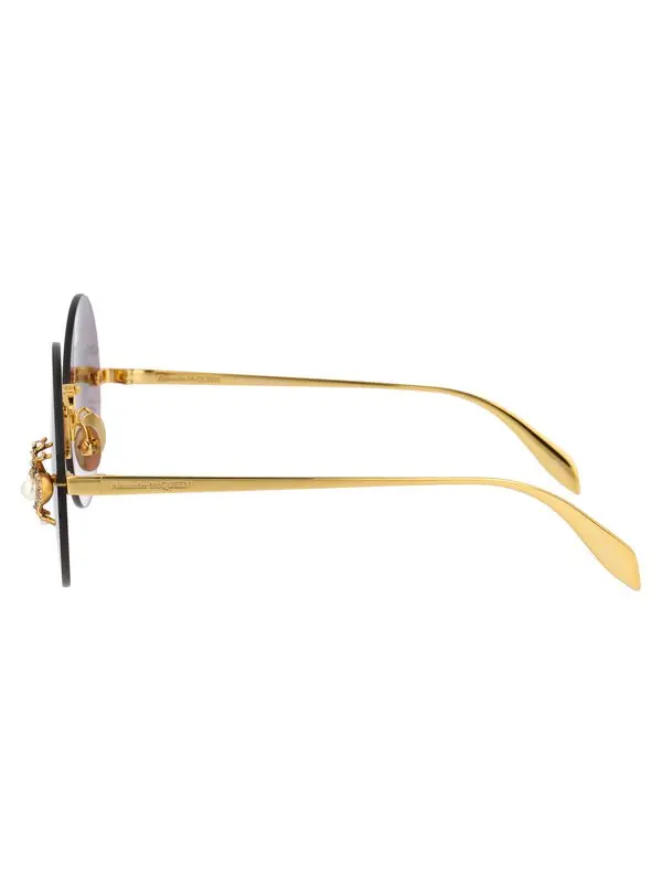 Alexander McQueen Round Tinted Embellished Sunglasses