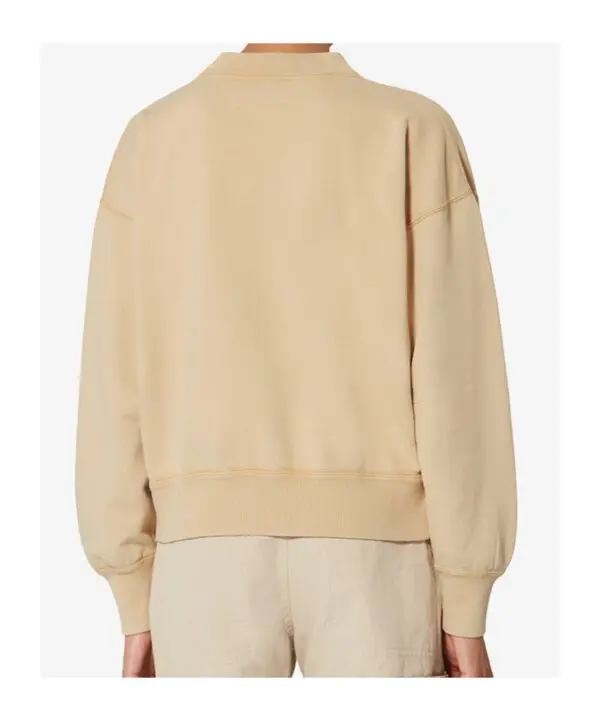 Isabel Marant Étoile Moby Crewneck Sweatshirt With White Velvet Flocked Logo - Nude