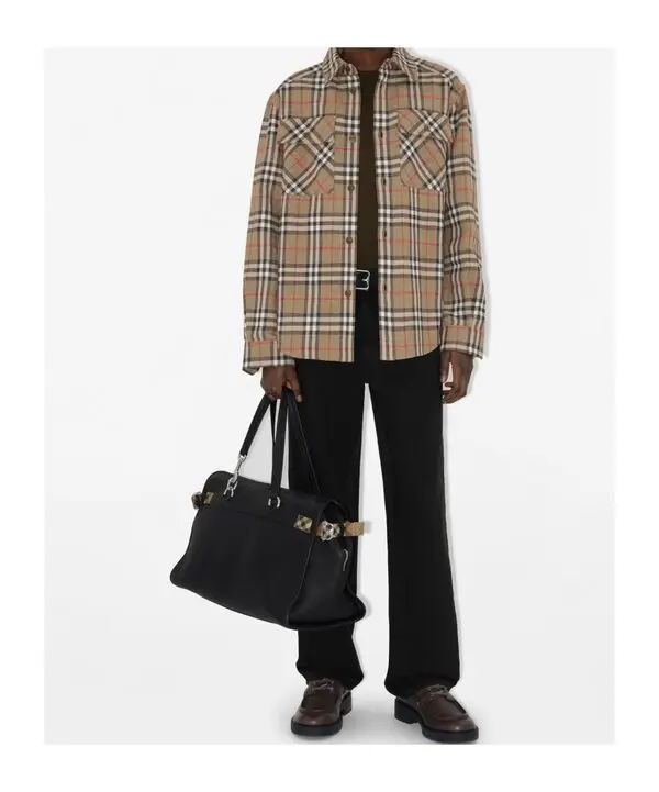 Burberry Long Sleeved Checked Buttoned Shirt - Nut