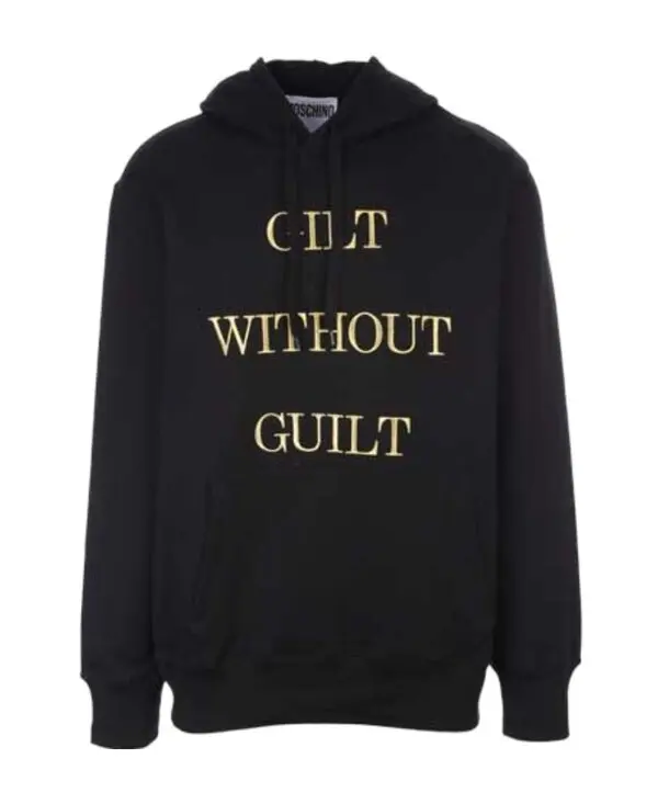 Moschino Embroidered Slogan Long Sleeve Hoodie