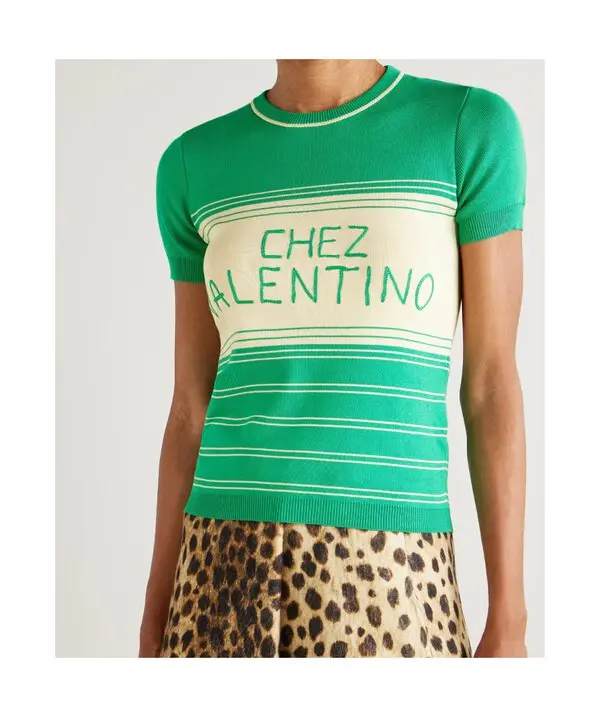 Valentino Garavani Striped Crewneck Top