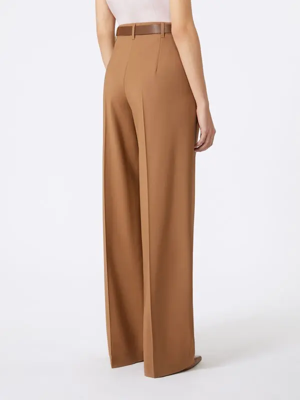 Max Mara Bergamo Belted Pleated Wool Trousers
