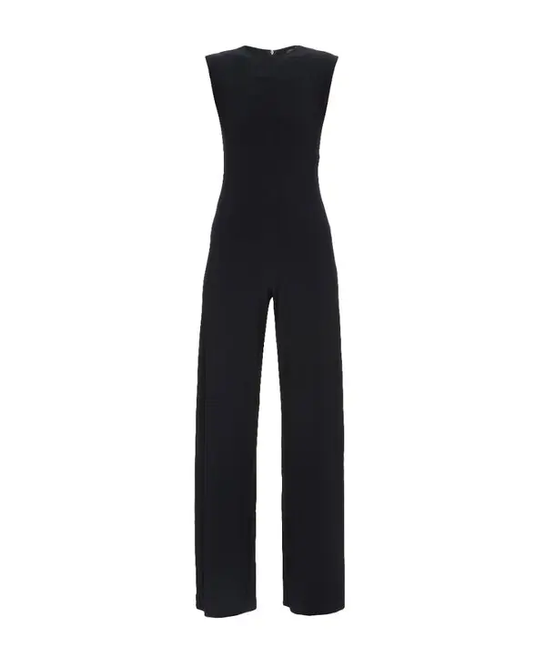Norma Kamali Round Neck Sleeveless Wide-leg Jumpsuit - Black