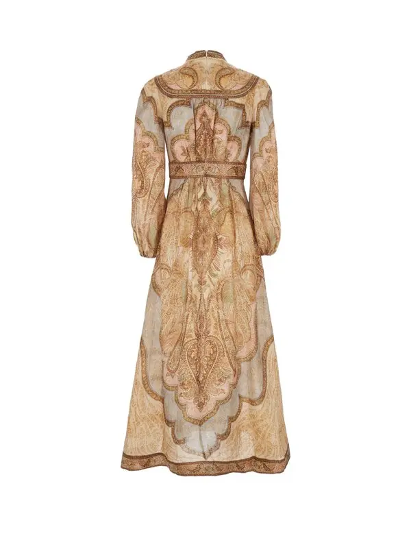 Zimmermann Wanderlust Plunge Midi Dress - Tapestry Multi