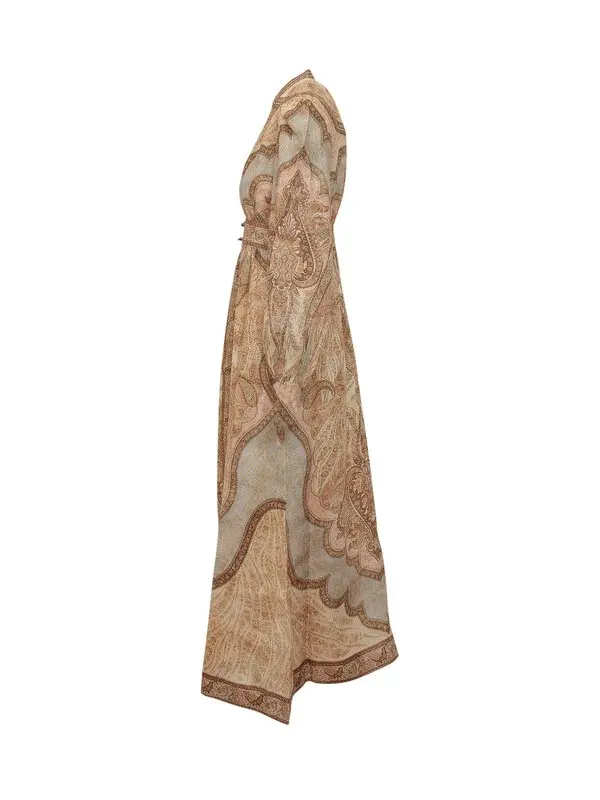 Zimmermann Wanderlust Plunge Midi Dress - Tapestry Multi