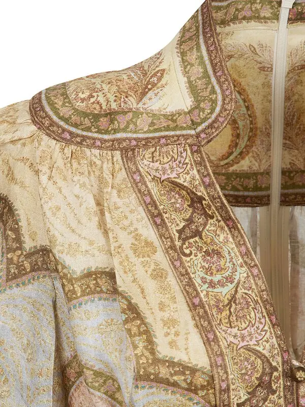 Zimmermann Wanderlust Plunge Midi Dress - Tapestry Multi