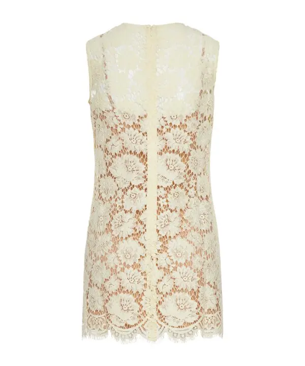 SELF-PORTRAIT Embellished Lace Mini Dress - Yellow