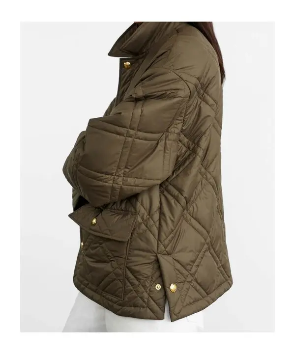 NILI LOTAN Quilted Casual Jacket With Medallion Buttons