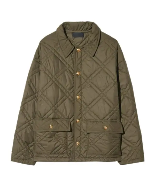 NILI LOTAN Quilted Casual Jacket With Medallion Buttons