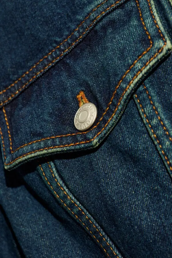 Alexander McQueen Long Sleeve Buttoned Denim Jacket - Blue