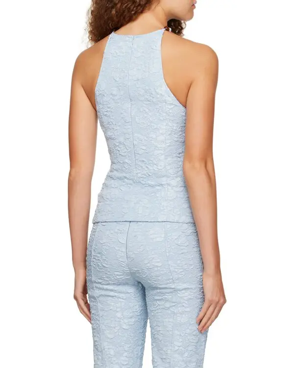 GANNI Jacquard Sleeveless Top With Beaded Details