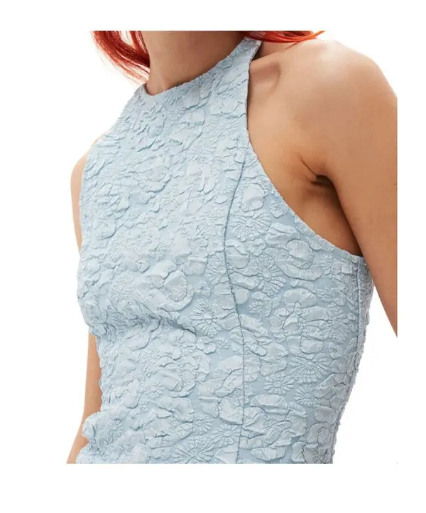 GANNI Jacquard Sleeveless Top With Beaded Details