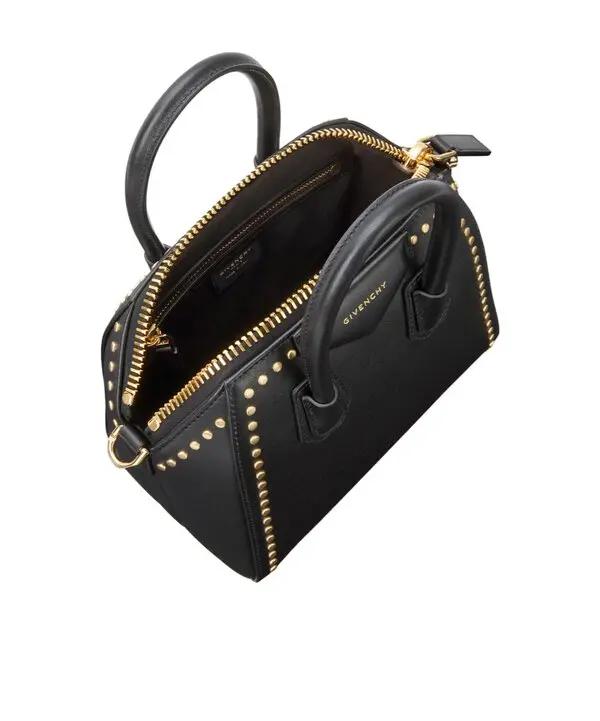 Givenchy Mini Antigona Tote Bag With Stud Embellishments - Black