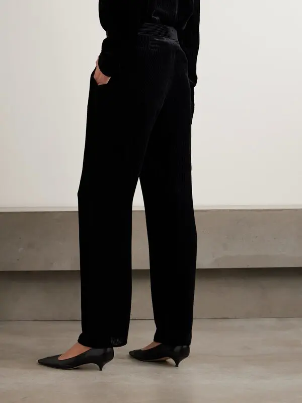 THE ROW Anker Straight Leg Velvet Trousers