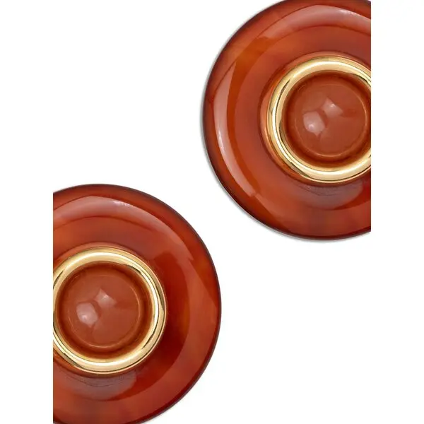 JENNIFER BEHR Devon Round Agate And Gold Earrings - Red