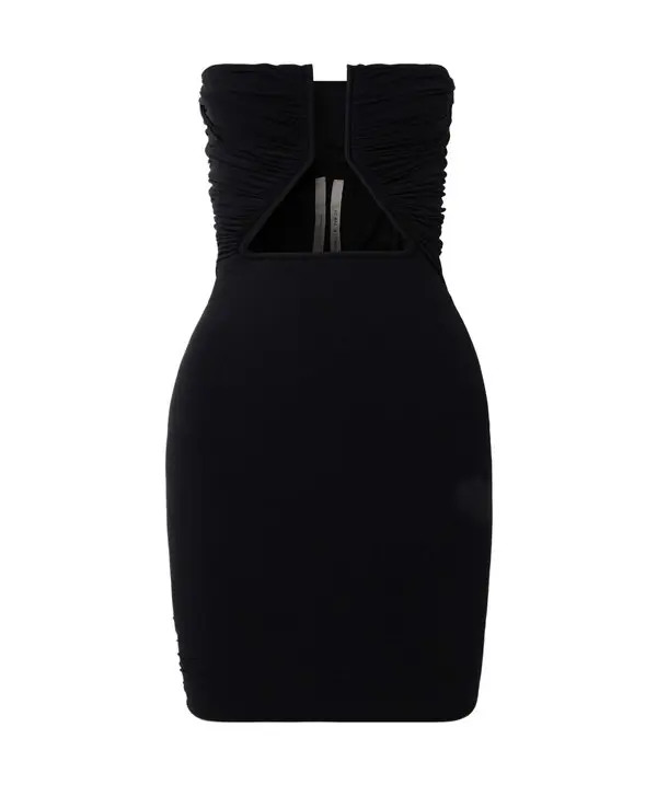 Rick Owens Pleated Off-shoulder Mini Dress