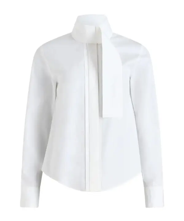 PATOU Tied Neck Long-sleeve Shirt - White