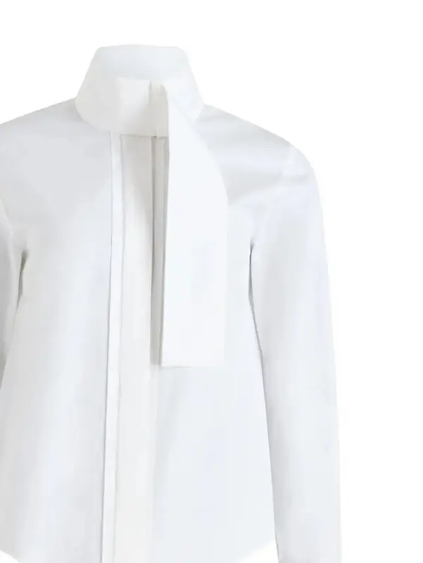 PATOU Tied Neck Long-sleeve Shirt - White