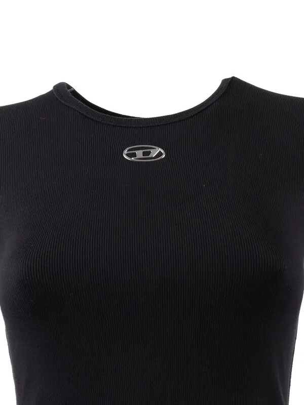 DIESEL® T-ele-long-od" Slim Fit Crewneck T-shirt - Black