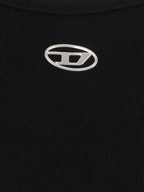DIESEL® T-ele-long-od" Slim Fit Crewneck T-shirt - Black