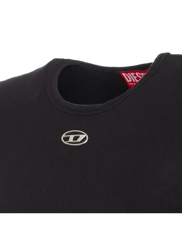 DIESEL® T-ele-long-od" Slim Fit Crewneck T-shirt - Black
