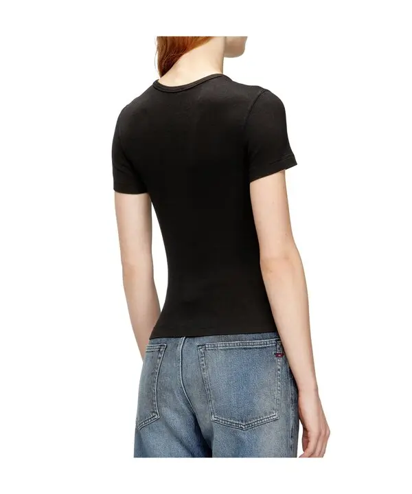 DIESEL® T-ele-long-od" Slim Fit Crewneck T-shirt - Black