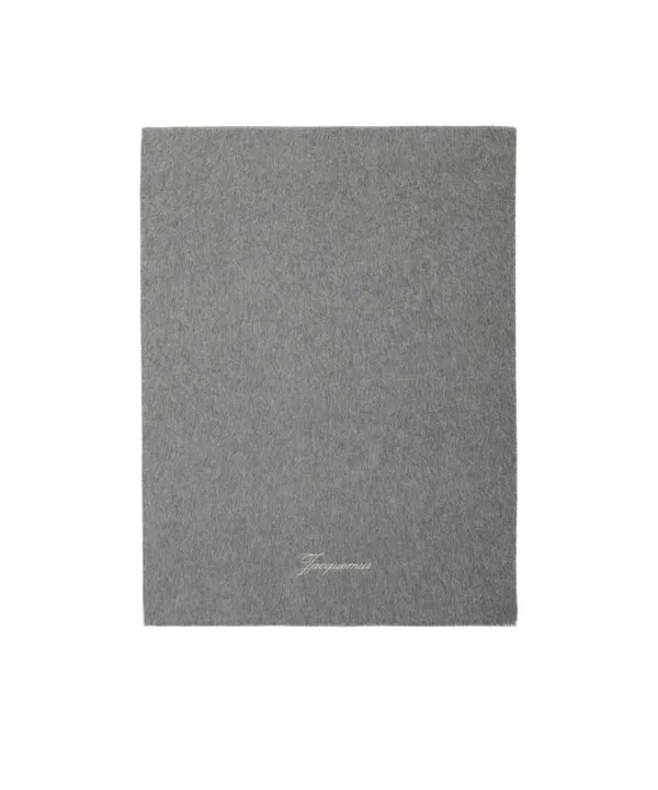 Jacquemus The Tailleur Long Embroidered Scarf - Dark Grey