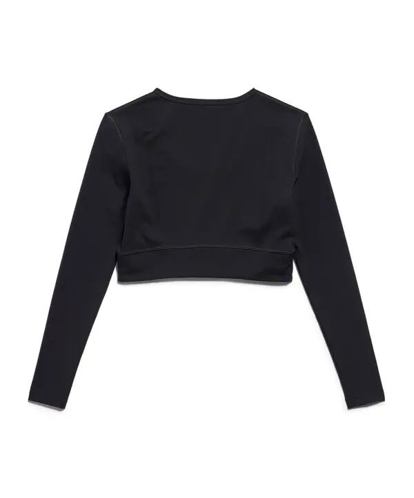 Balenciaga Activewear Long-sleeved Cropped Sports Bra - Black