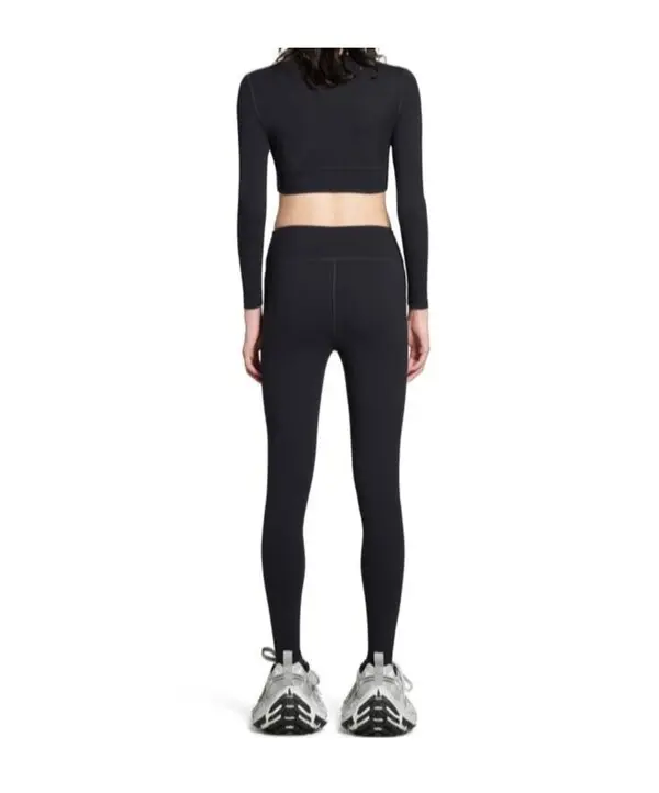 Balenciaga Activewear Long-sleeved Cropped Sports Bra - Black