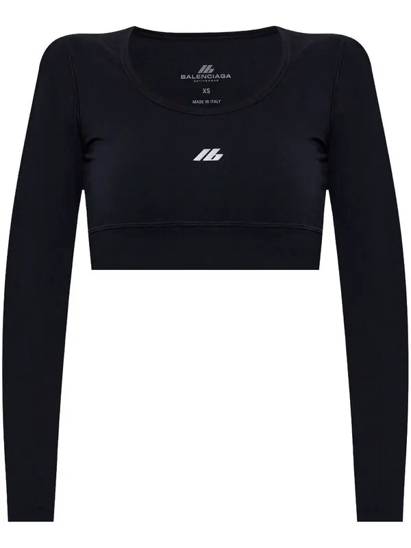 Balenciaga Activewear Long-sleeved Cropped Sports Bra