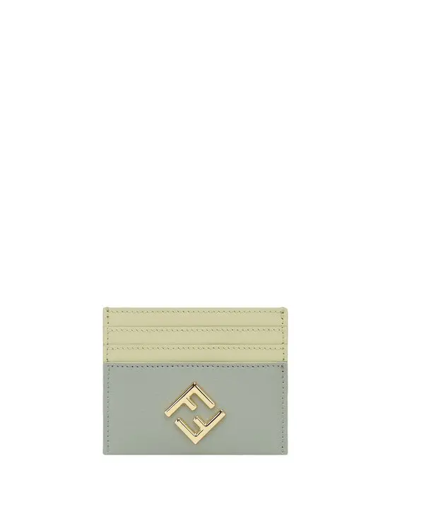 Fendi Card Holder With Logo Accent - Gray