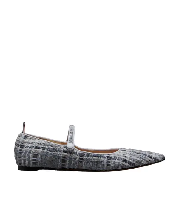 Thom Browne Tweed Ballerina Flats - Medium Gray
