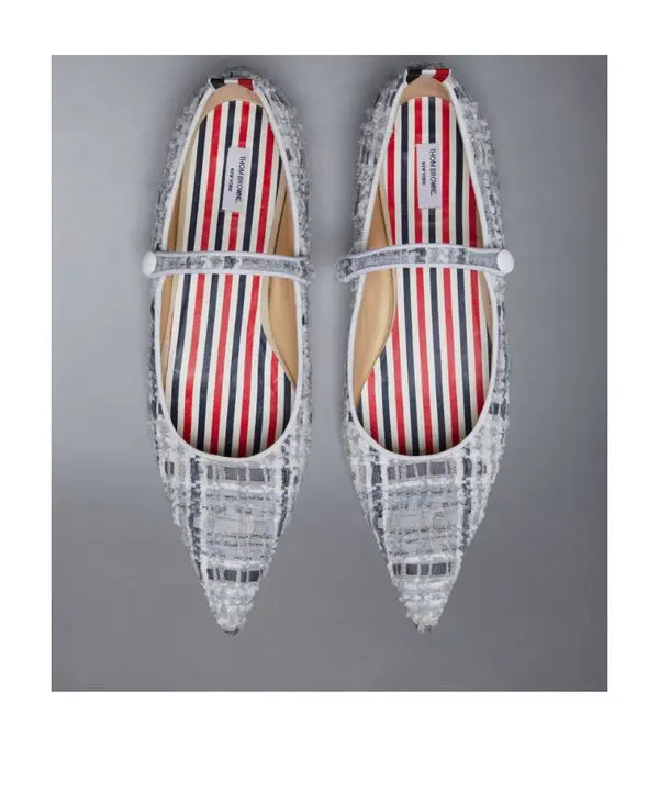 Thom Browne Tweed Ballerina Flats