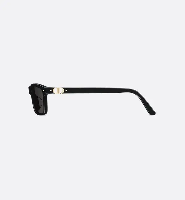 Dior Rectangular Sunglasses With Gold-finish Cd Hinge And Charms - Black