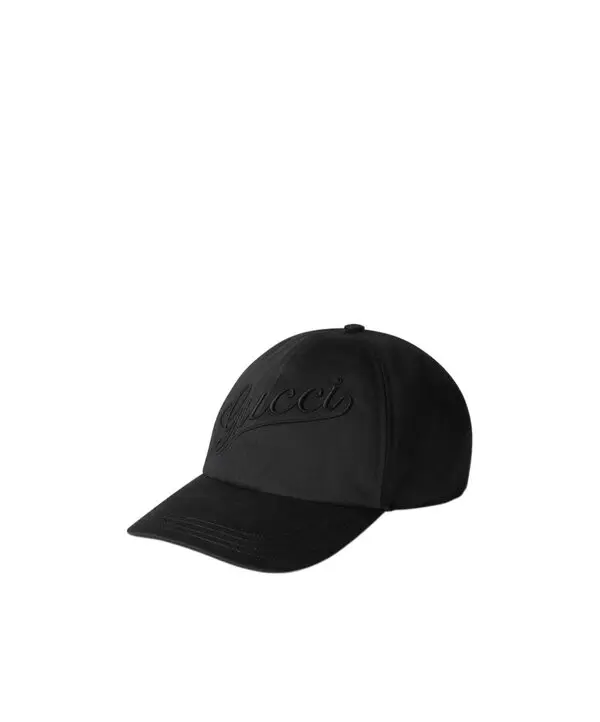 Gucci Baseball Cap With Embroidered Logo - Black