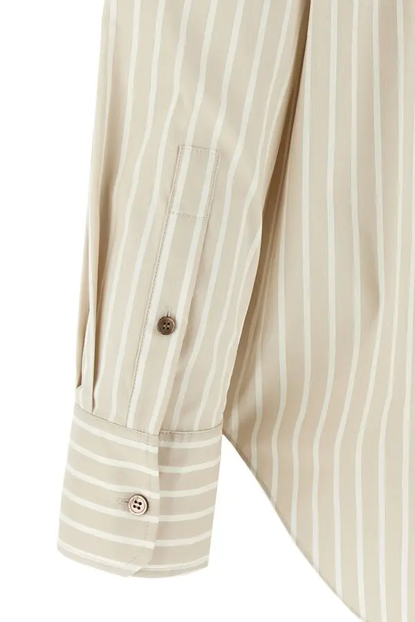 Theory Striped Stretch Cotton Blend Shirt