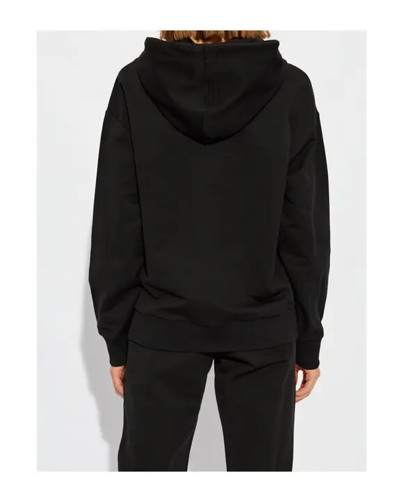 Moncler Logo Embroidered Drawstring Hoodie - Black