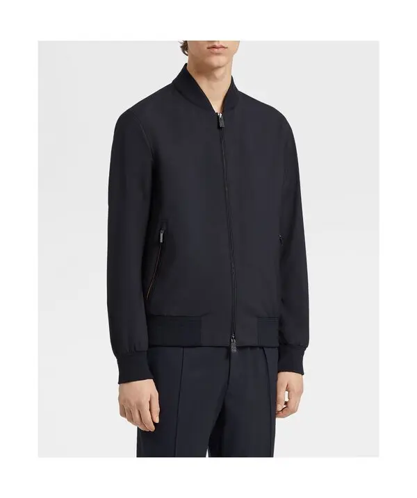 Zegna Zipped Elasticated Hem Bomber Jacket