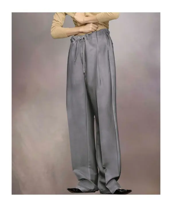 MAISON MARGIELA Wide-leg Trousers With Drawstring Waist - Grey