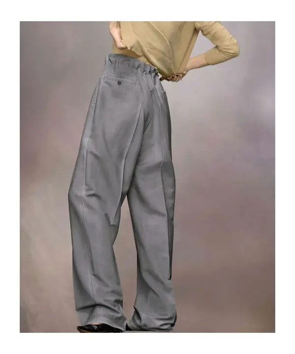 MAISON MARGIELA Wide-leg Trousers With Drawstring Waist - Grey