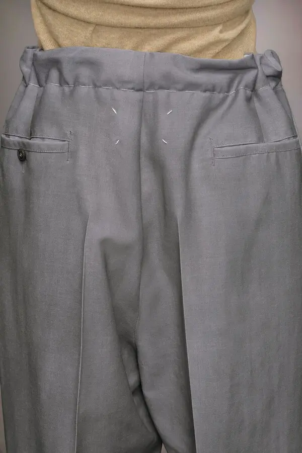 MAISON MARGIELA Wide-leg Trousers With Drawstring Waist - Grey