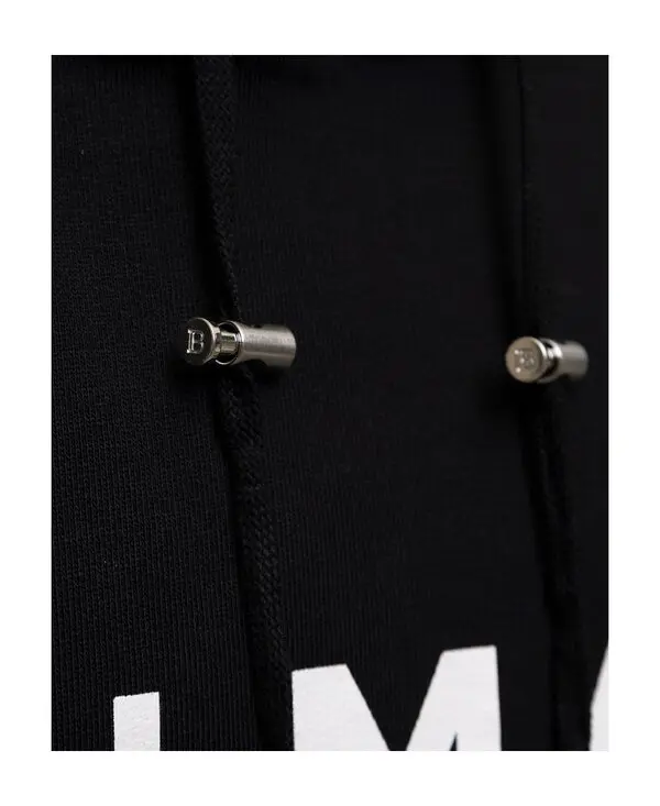 Balmain Logo Printed Drawstring Hoodie