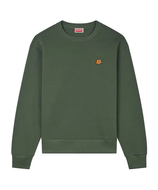 Kenzo Boke Flower Embroidered Crewneck Sweatshirt - Green