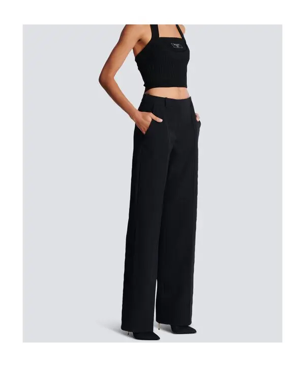 Balmain Creased Straight-leg Trousers