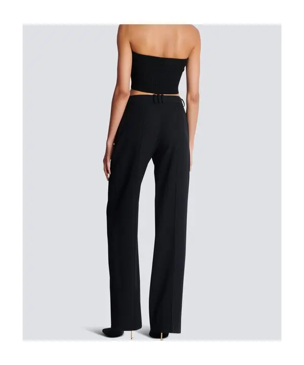 Balmain Creased Straight-leg Trousers