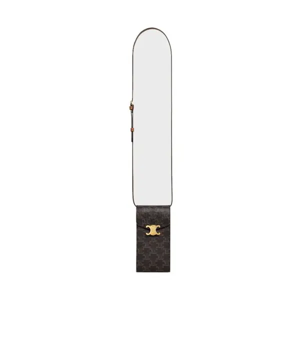 Celine Triomphe Phone Pouch In Triomphe Canvas