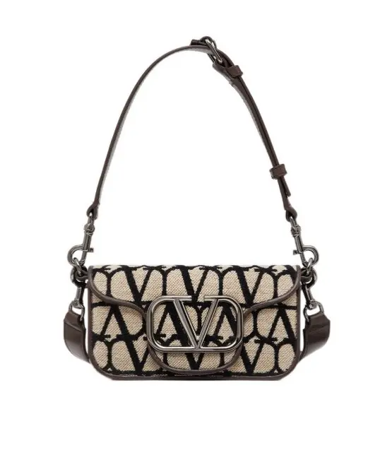 Valentino Garavani Vlogo Plaque Foldover Tote Bag - Black