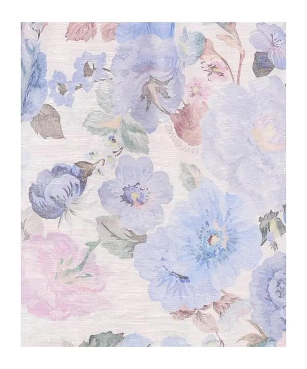Zimmermann Rebellion Drape Mini Dress - Sky Bloom